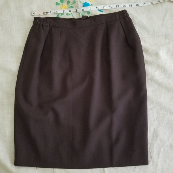 Skirts | Preowned 10 Worsted Brown Wool Pencil Skirt Size 8 | Poshmark